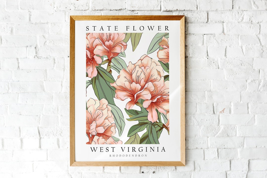 Rhododendron, West Virginia State Flower, Poster Print, Wall Décor - Etsy