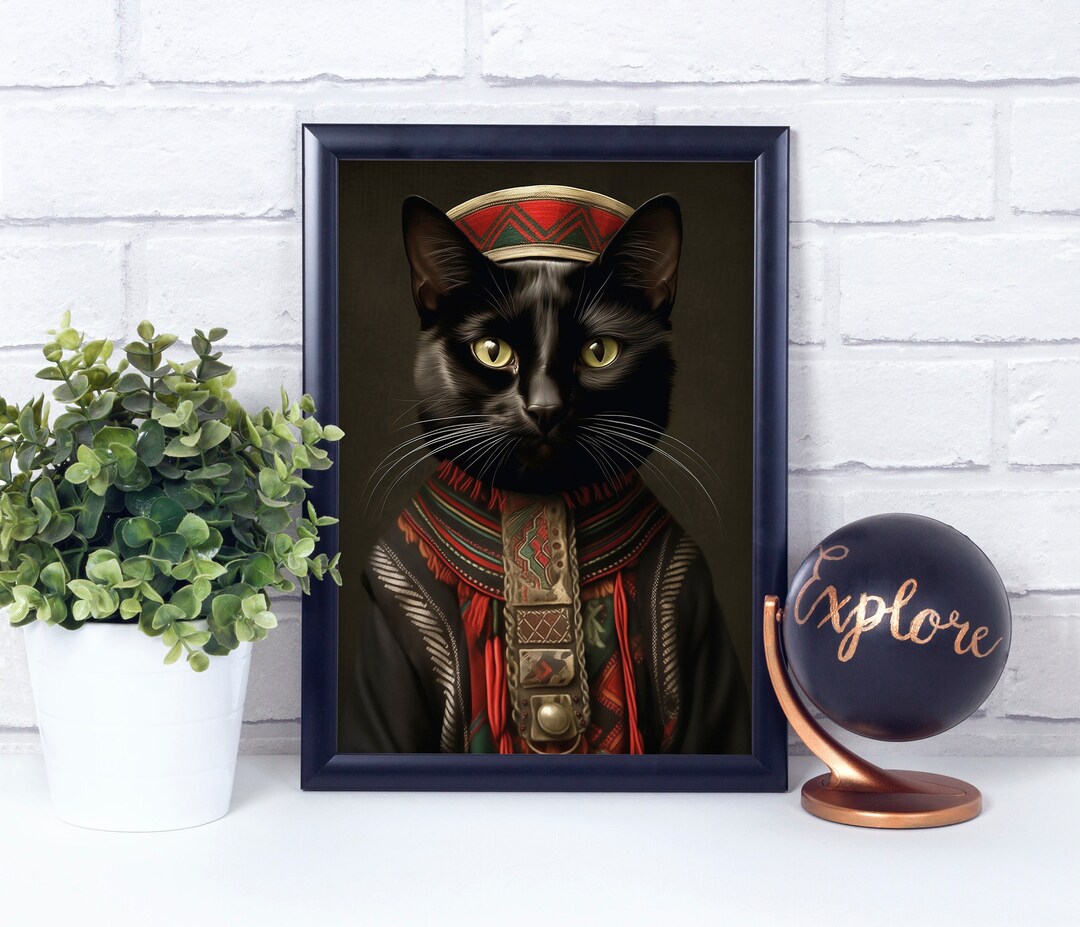 Black Cat Wearing Traditional Peruvian Cultural Suit, Poster Prints ...
