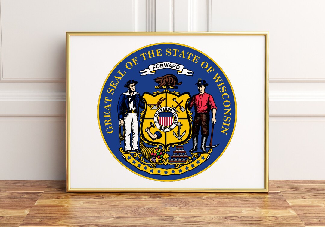 Wisconsin State Seal, Poster Print, Wall Décor - Etsy