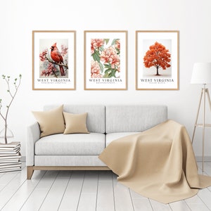 West Virginia State Bird Northern Cardinal, State Tree Sugar Maple ...