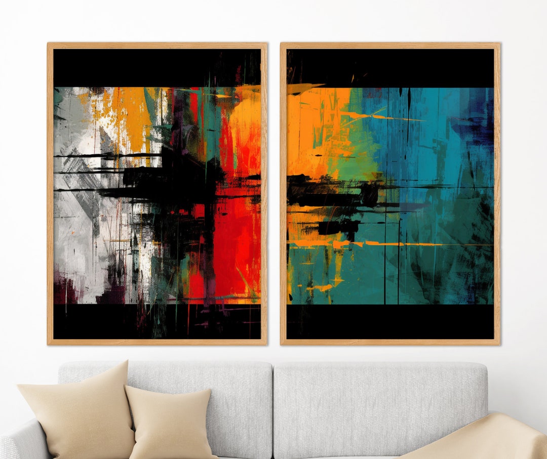 Minimalism Abstract Trace of Infinity, Style 2, Set of 2 Poster Prints ...
