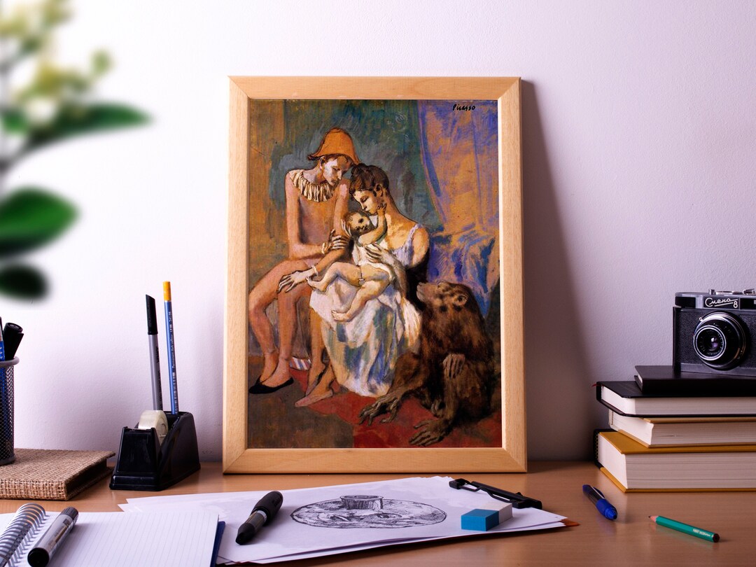 The Family of Acrobats With a Monkey, Poster Print Painting, Wall Art ...