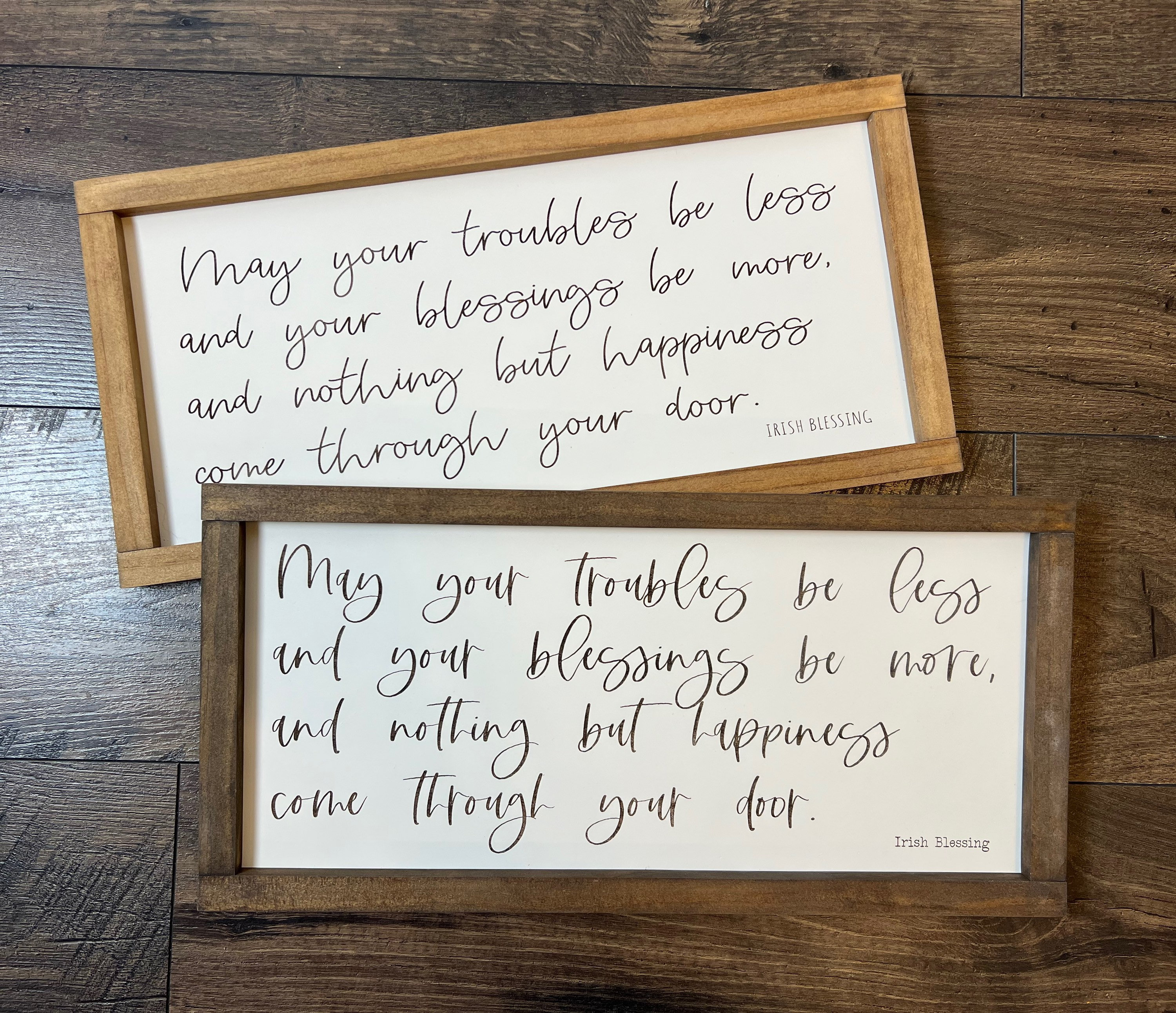 Irish Blessing | May Your Troubles Be Less | Framed Farmhouse Sign - Etsy