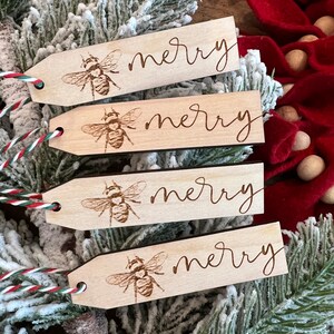 Mini Bee Merry Tags | Gift Tags | Christmas - Etsy