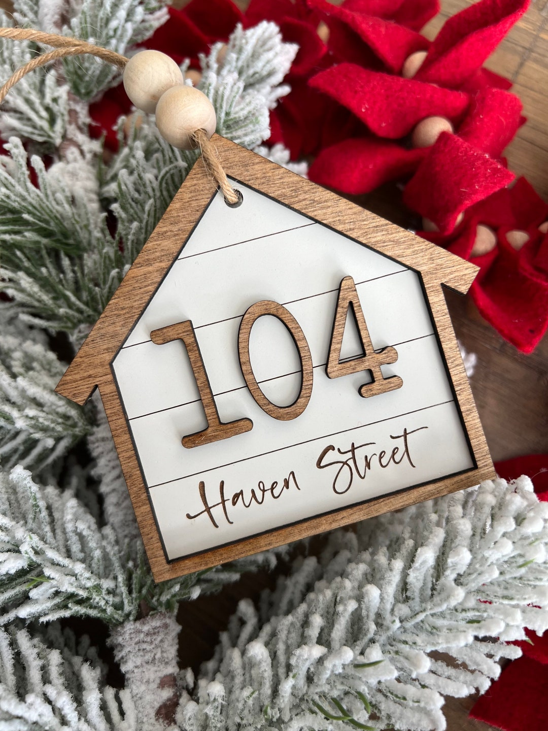 Home Christmas Ornament | Address | New Home | Housewarming | Realtor ...