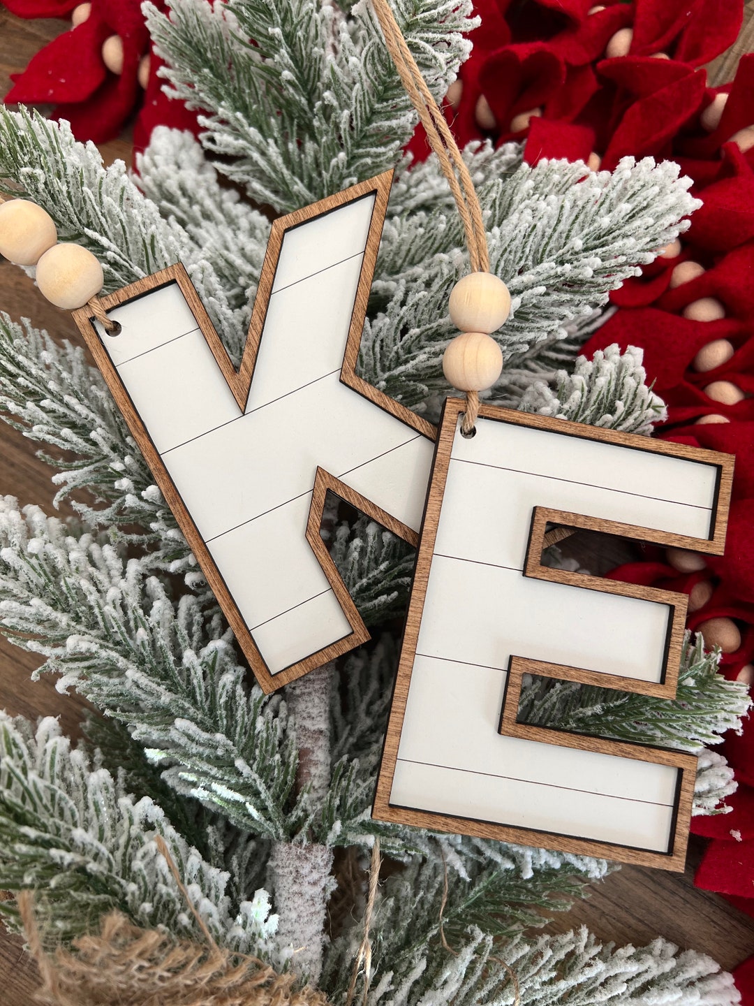 Oversize Shiplap Letter Ornament | Stocking Tag | Farmhouse Style - Etsy