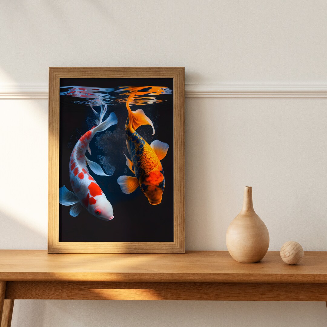 Koi Fish Digital Art - Digital Print - Etsy