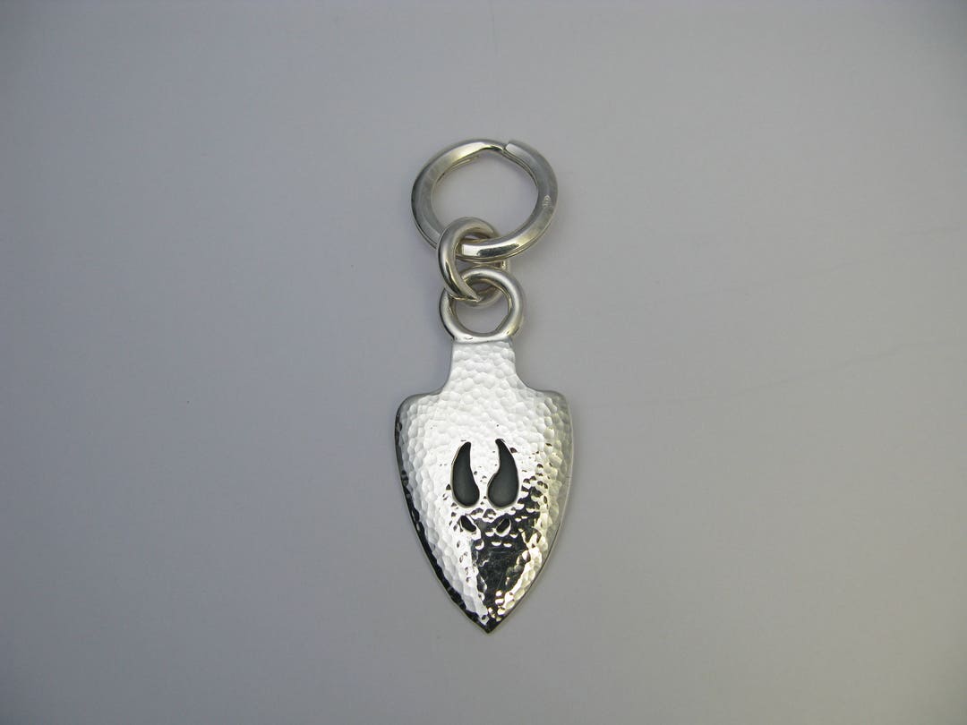 Tracker Range Solid Silver Key Fob With Deer Hoof Print Motif, Ideal ...