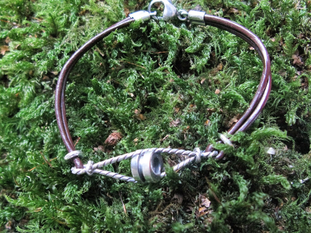 Sterling Silver Peep Sight Leather Bracelet - Archery Jewelry - Etsy