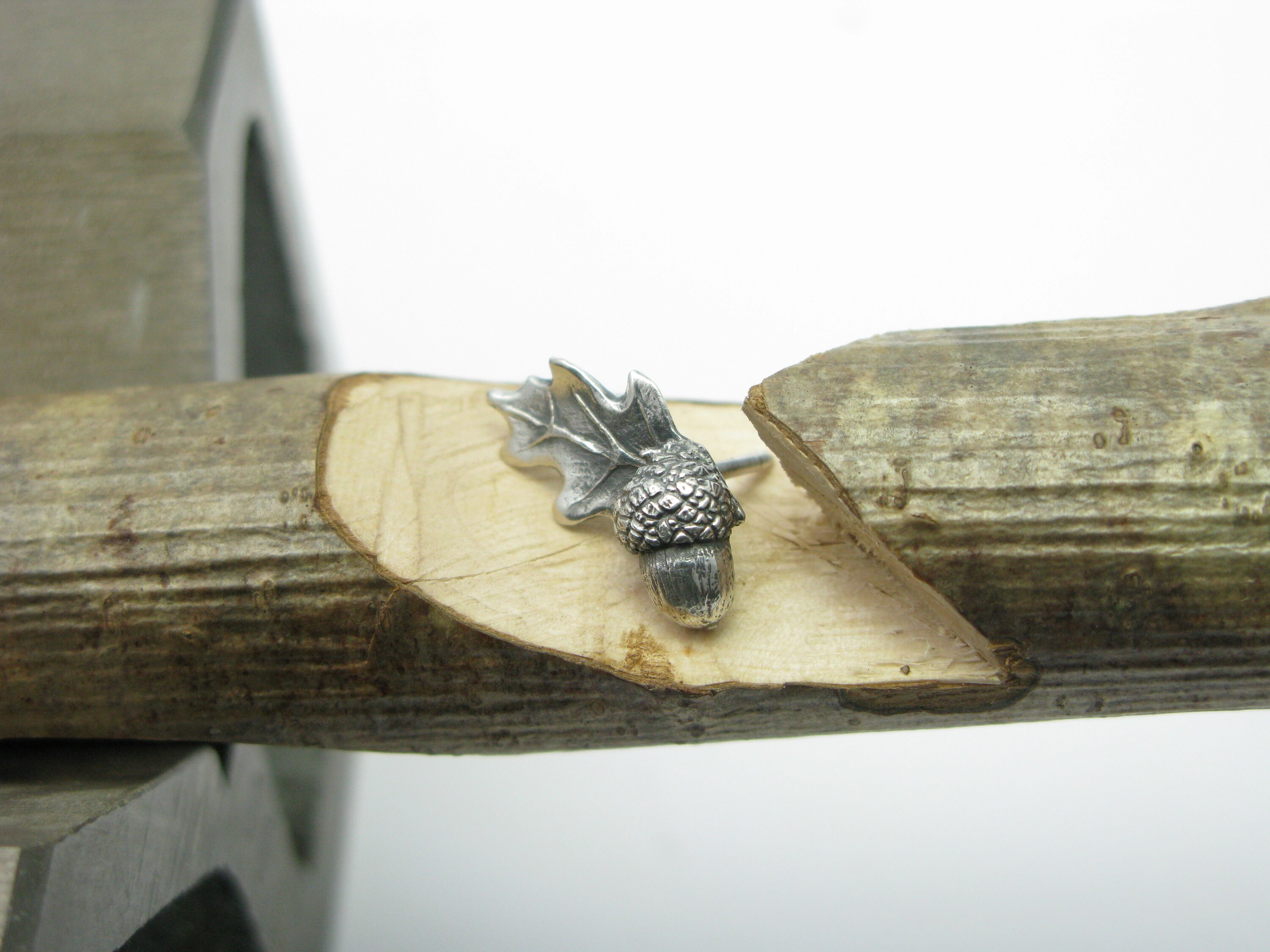 Silver Oak Leaf & Acorn Pin Badge: Wilderness Jewelry - Etsy