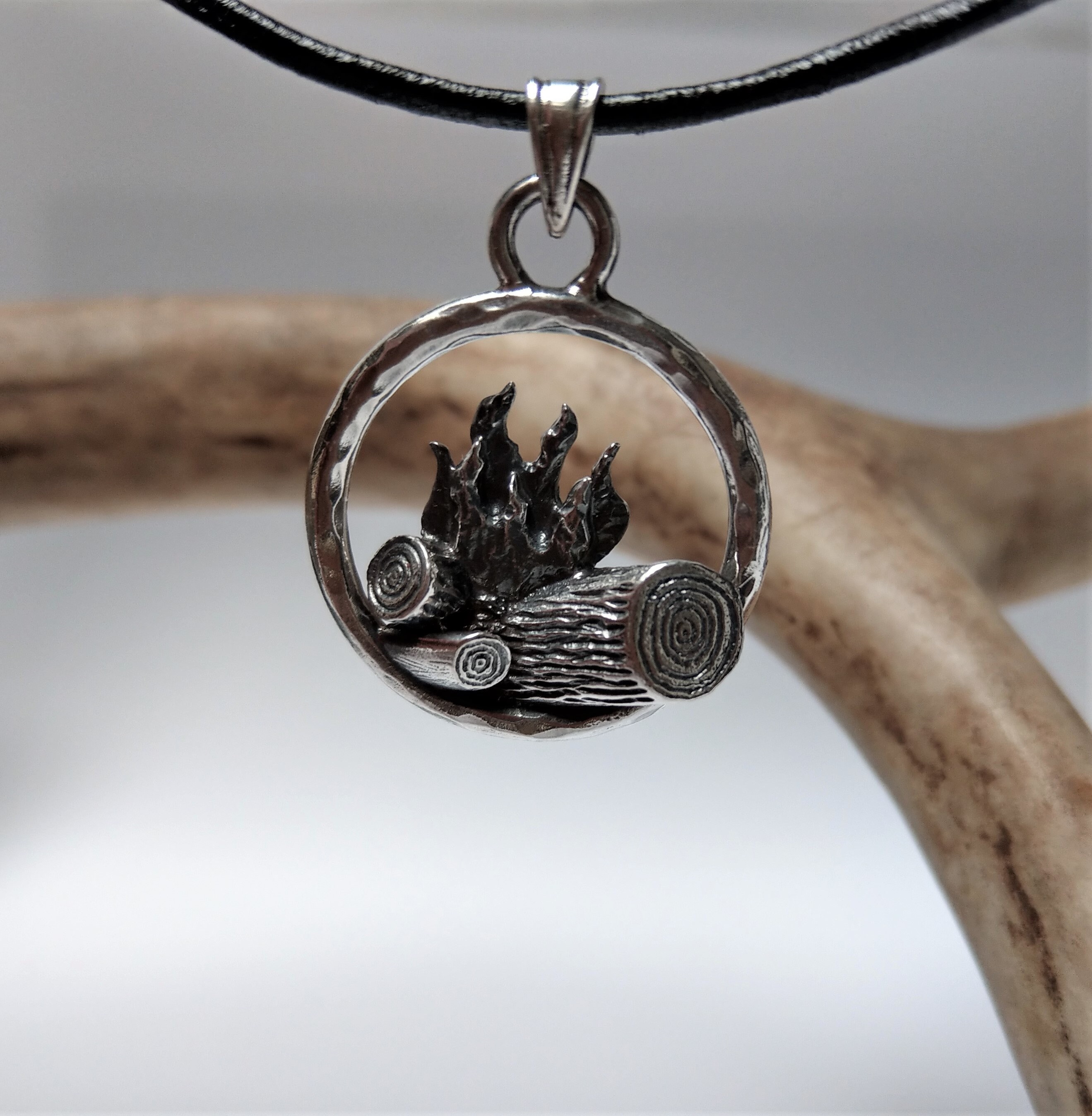 Silver Fire Pendant Fire Pendant Silver Pendant Bushcraft - Etsy