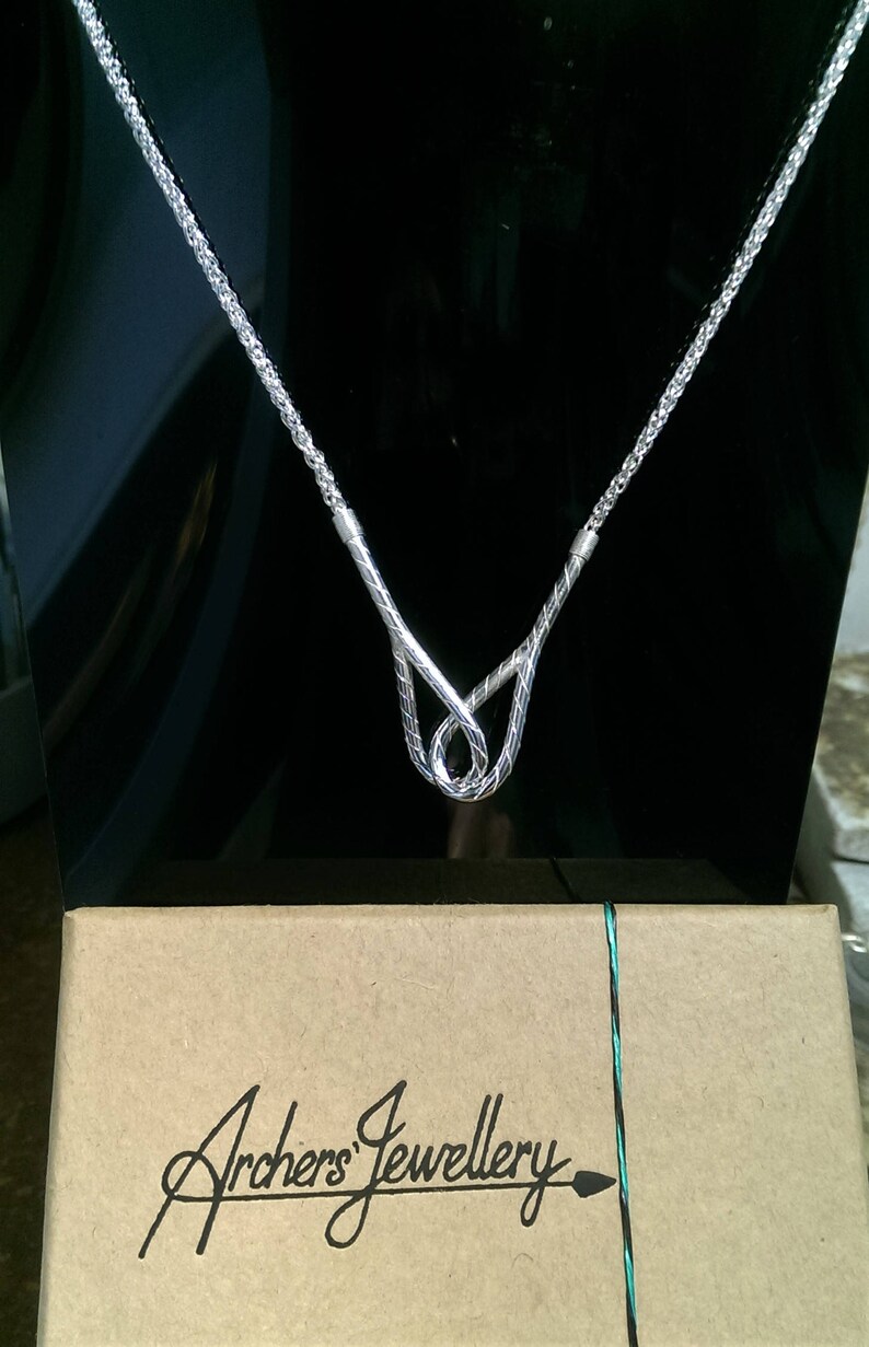 Silver String Loop Necklace, Intertwined String Loops Necklace in ...