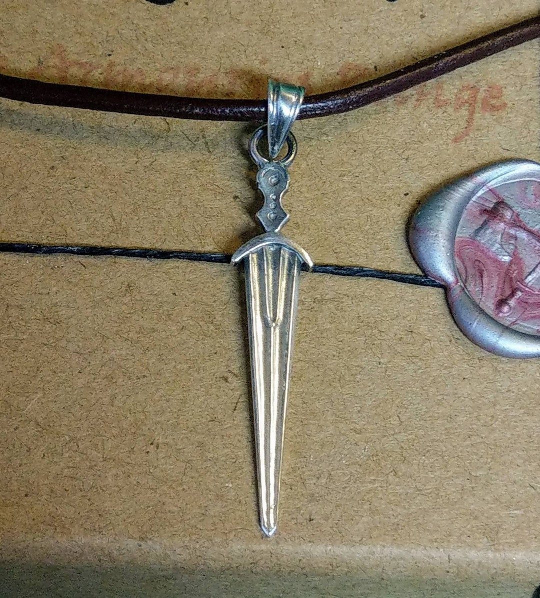 Cinquedea Sword Pendant in Silver, Italian Sword Pendant, Dagger ...