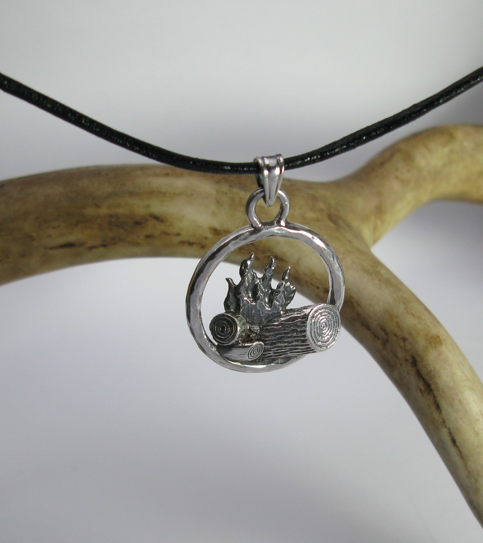 Silver Fire Pendant Fire Pendant Silver Pendant Bushcraft - Etsy