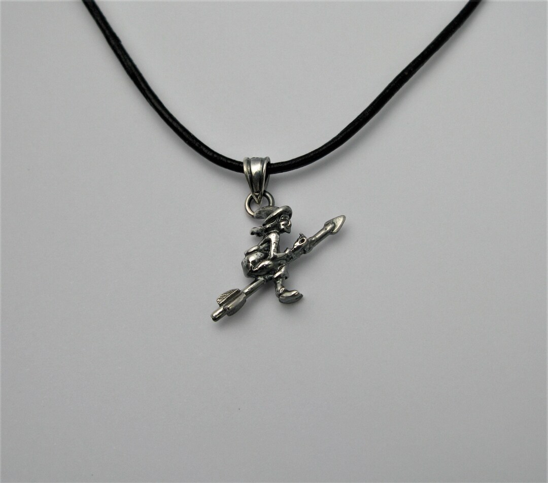 Witch on an Arrow Pendant, Witch Arrow Pendant, Halloween Pendant ...