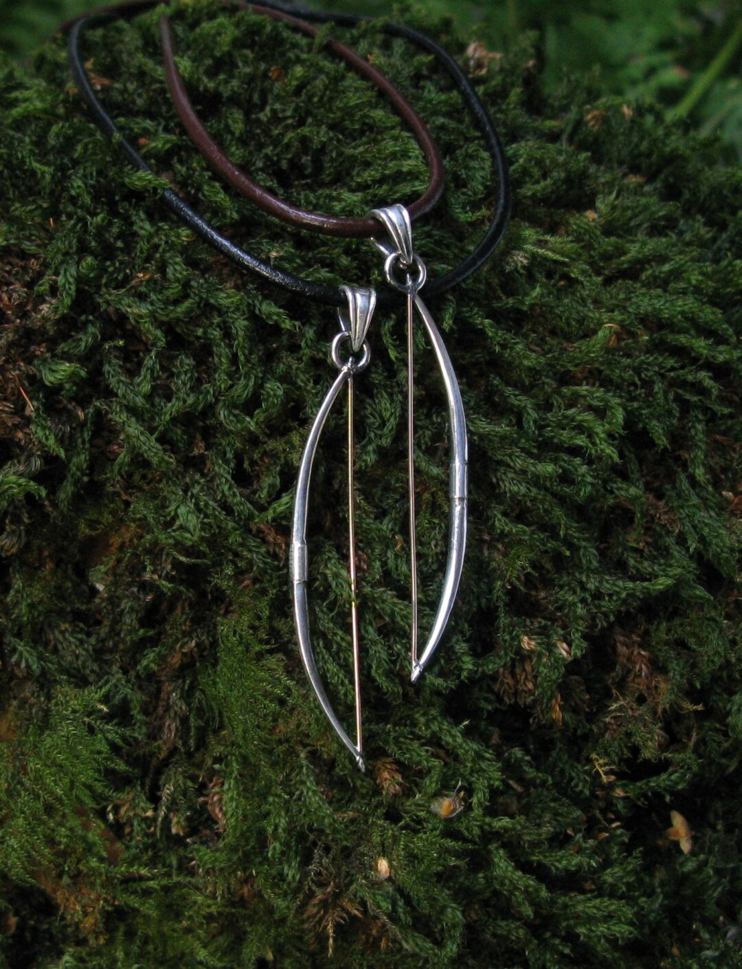 English Longbow Pendant in Silver by Archers Jewellery With Solid Gold ...