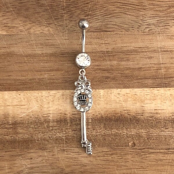 Key Belly Ring - Etsy