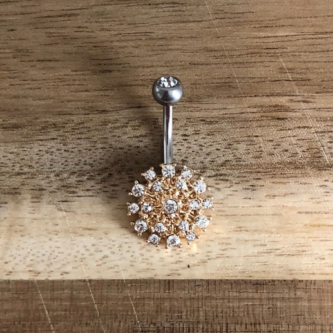 Clear Multi Gem Circle Wheel Shape Belly Button Ring Navel - Etsy