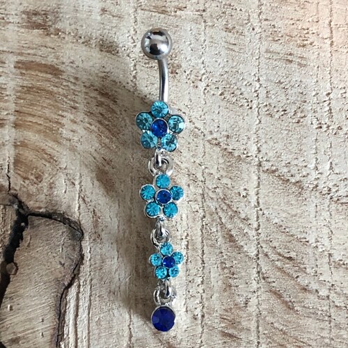 Body Jewelry-dark Blue Moon Belly Button Rings Piercing - Etsy