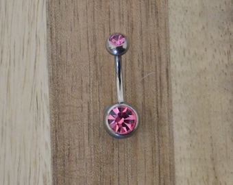 Pink Prong Heart Gem Belly Button Ring Navel Body Piercing - Etsy