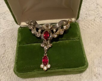 Rhinestone Dangle Brooch - Etsy