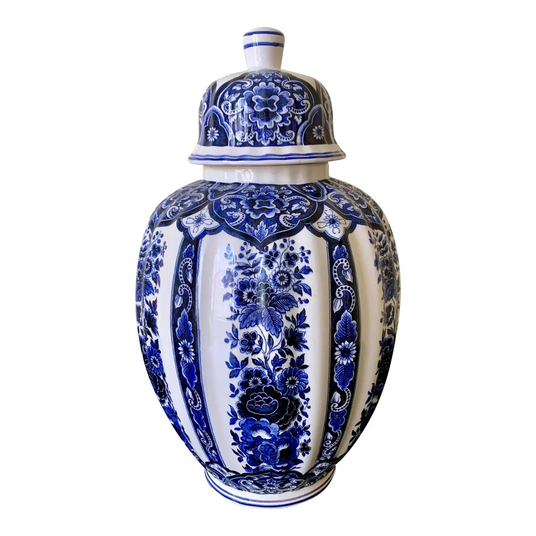Italian Blue and White Porcelain Ginger Jar - Etsy