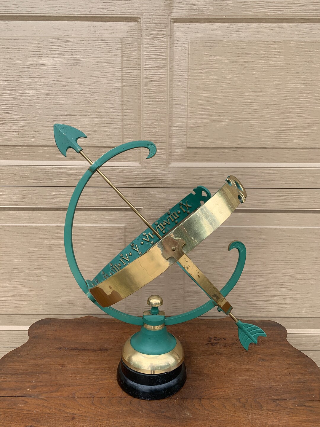 Vintage English Country Brass and Copper Garden Armillary Sundial - Etsy