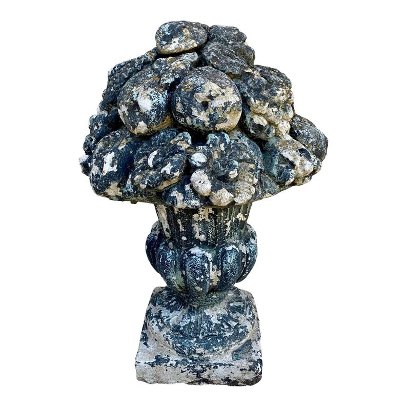 Neoclassical Cast Stone Topiary Urn Filled With Fruit Garden Statue - Etsy