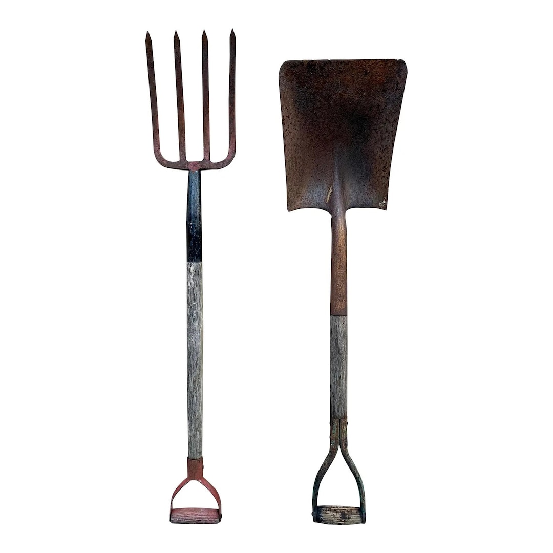 Early 20th Century Wooden and Iron Garden Tools, Pair - Etsy