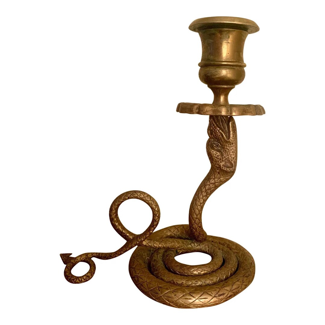 Antique French Brass Serpent Snake Candle Holder - Etsy