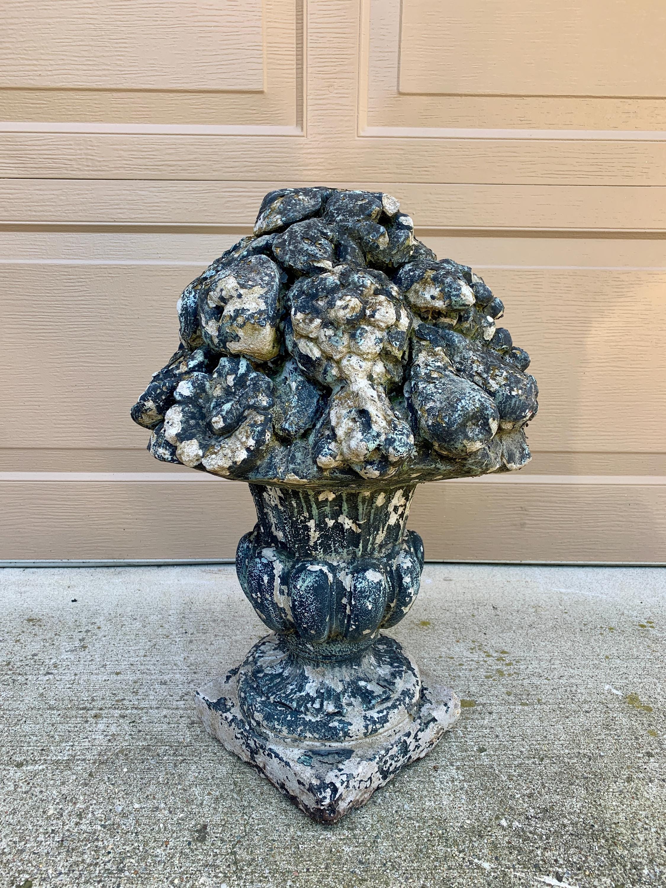 Neoclassical Cast Stone Topiary Urn Filled With Fruit Garden Statue - Etsy
