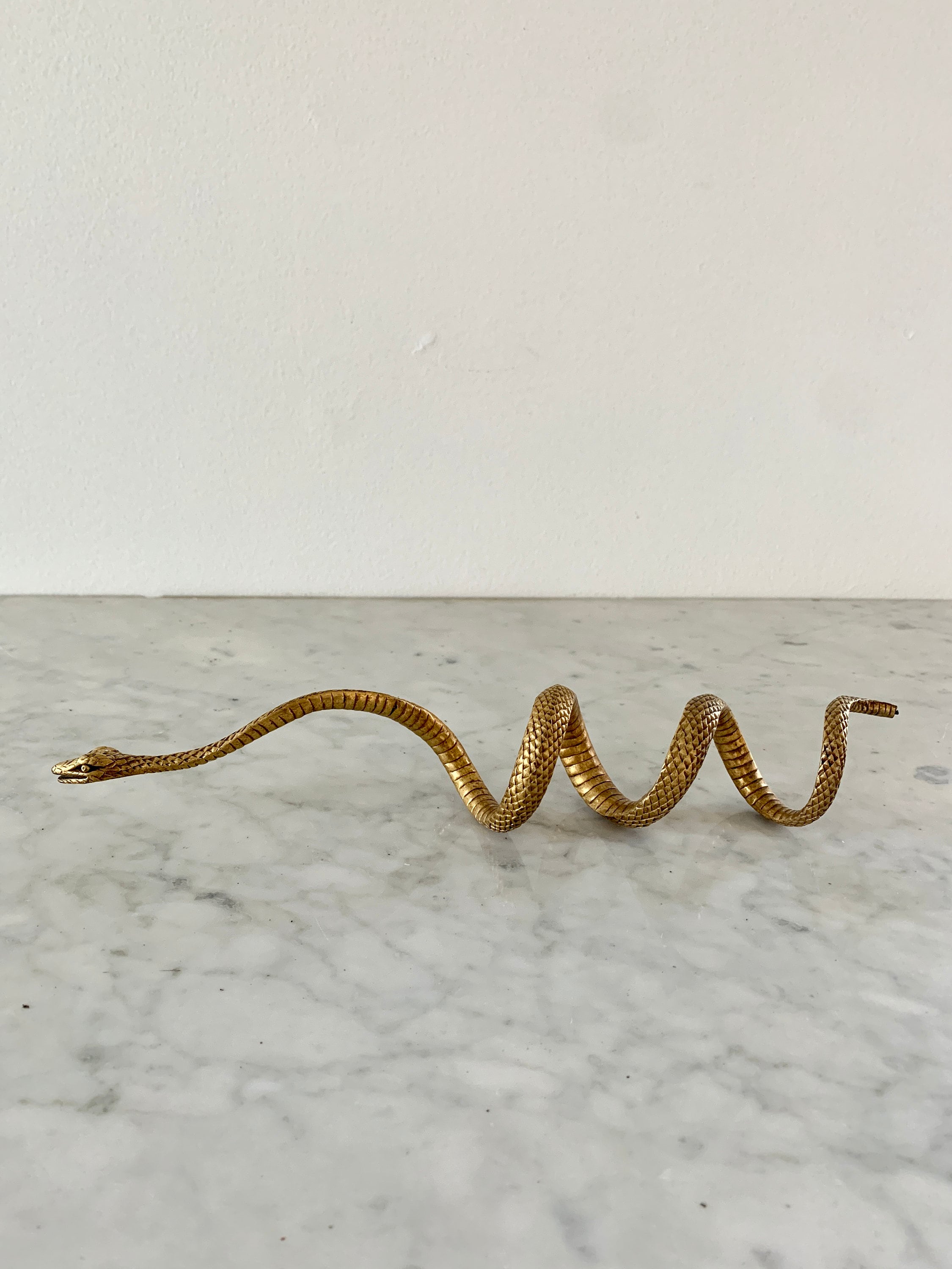 Vintage Cast Brass Coiled Serpent Snake - Etsy