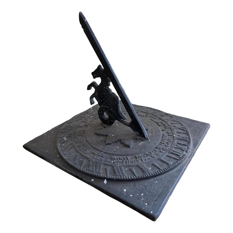 Vintage English Country Iron Garden Sundial 