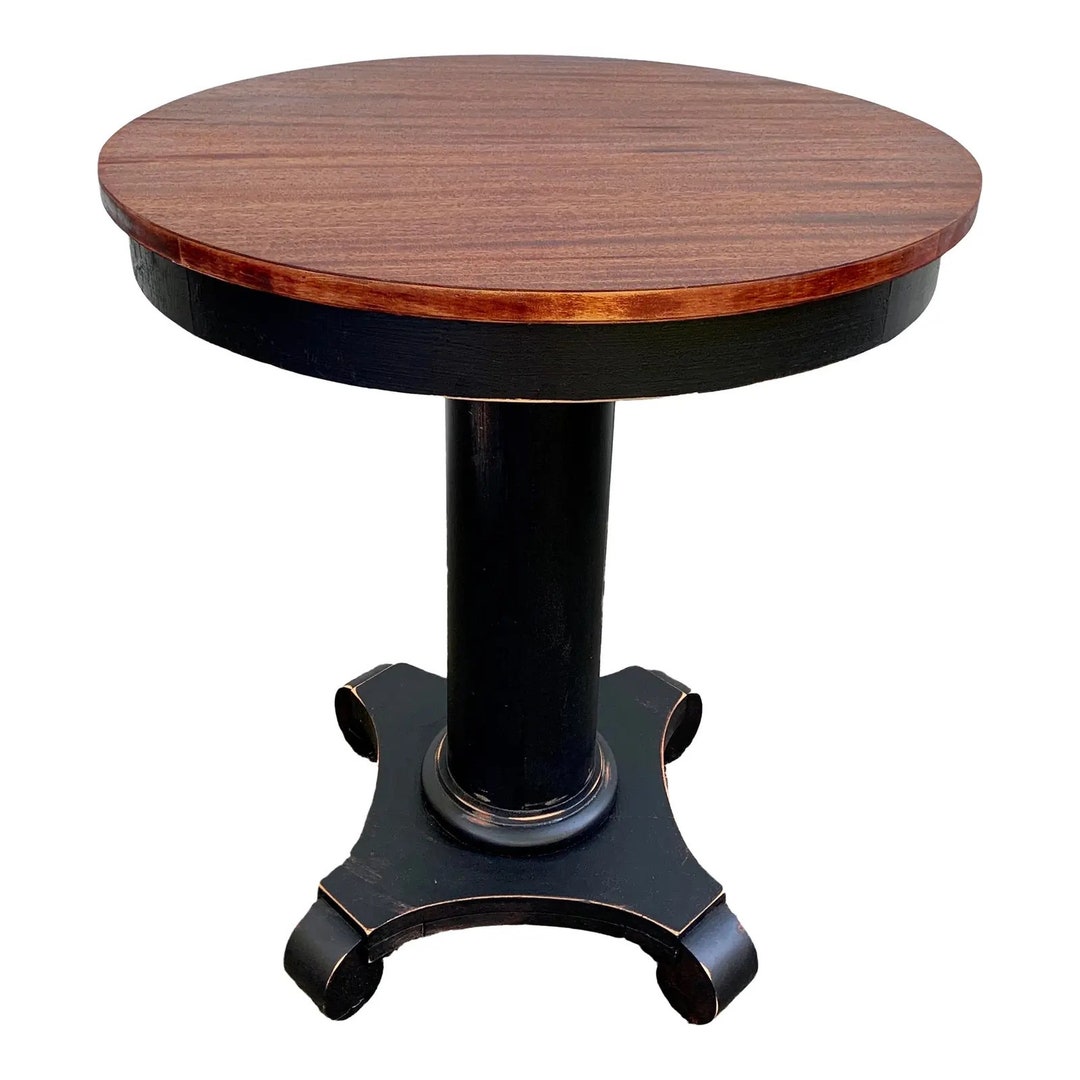 Early 20th Century American Empire Mahogany Pedestal Side Table - Etsy