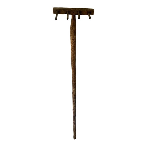 Early 20th Century Wooden Rake on Custom Wall Mount - Etsy