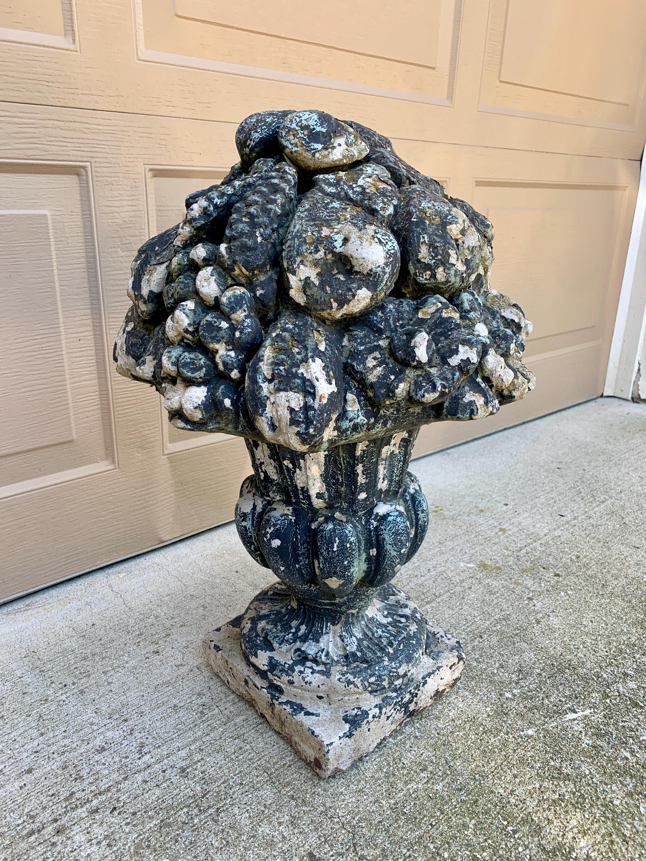 Neoclassical Cast Stone Topiary Urn Filled With Fruit Garden Statue - Etsy
