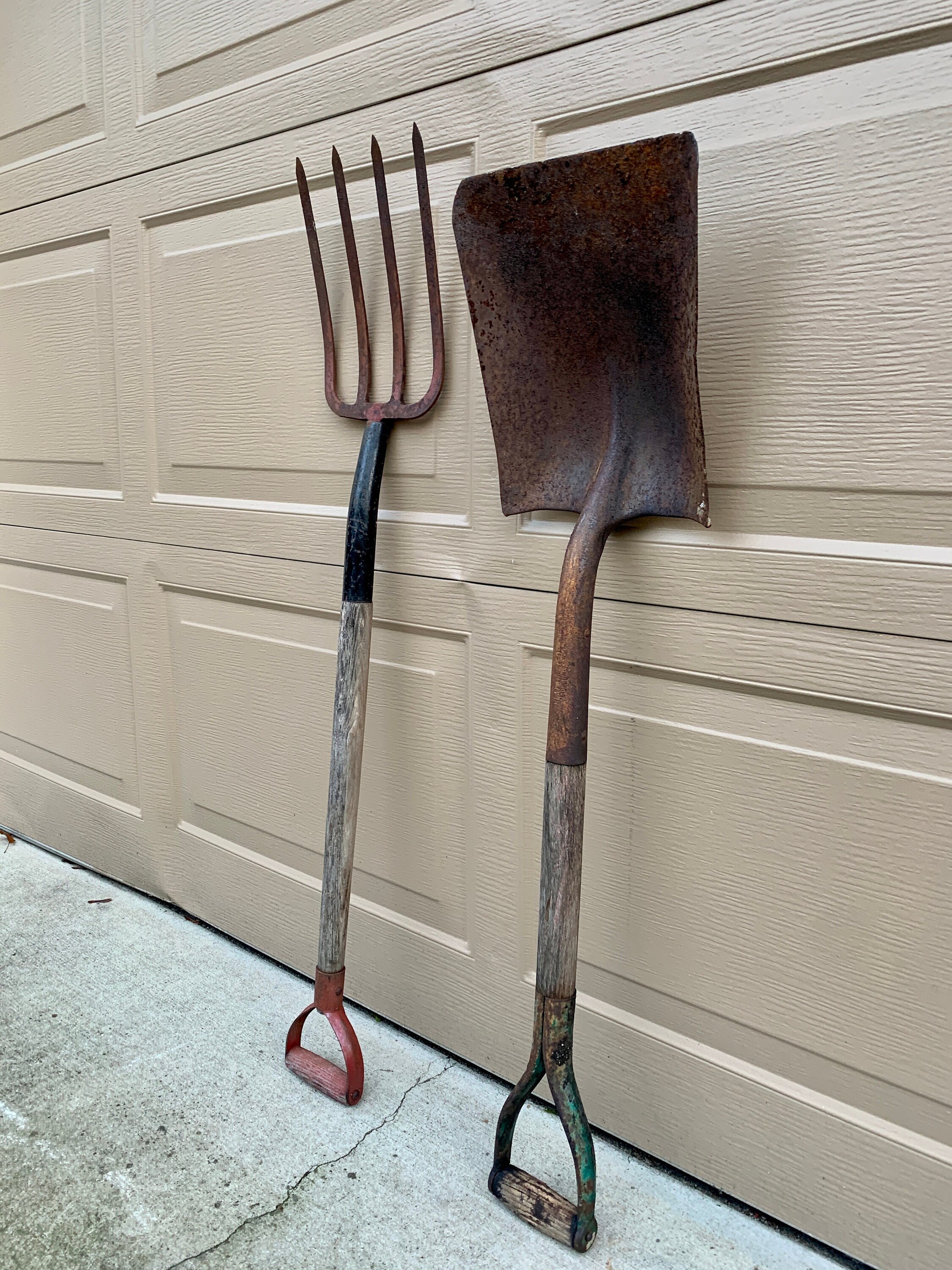 Early 20th Century Wooden and Iron Garden Tools, Pair - Etsy