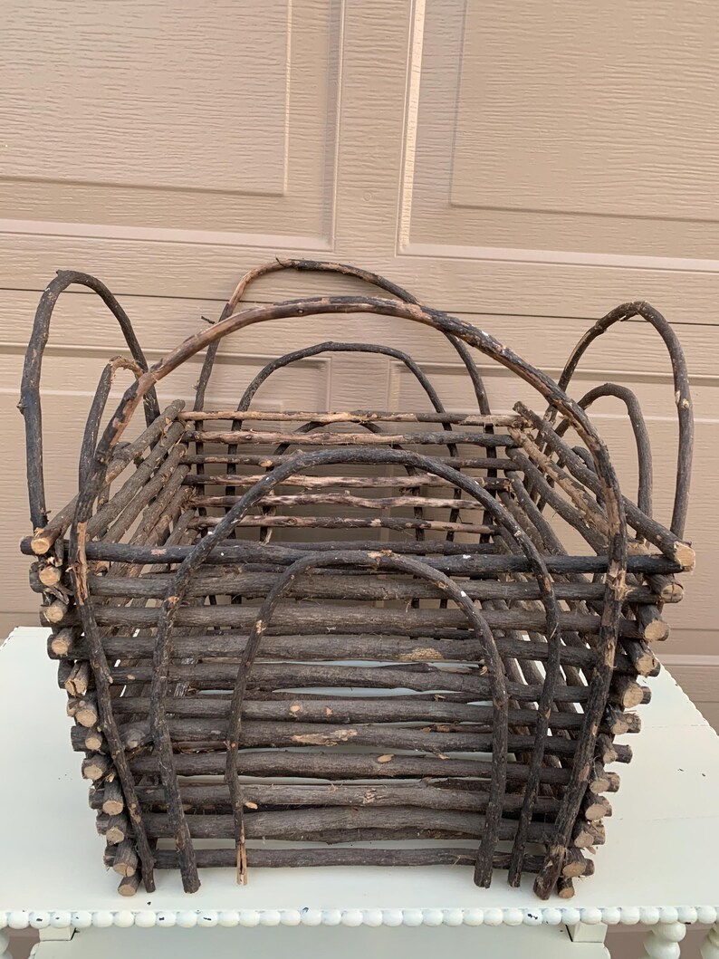 Antique Early 20th Century American Rustic Twig Basket - Etsy