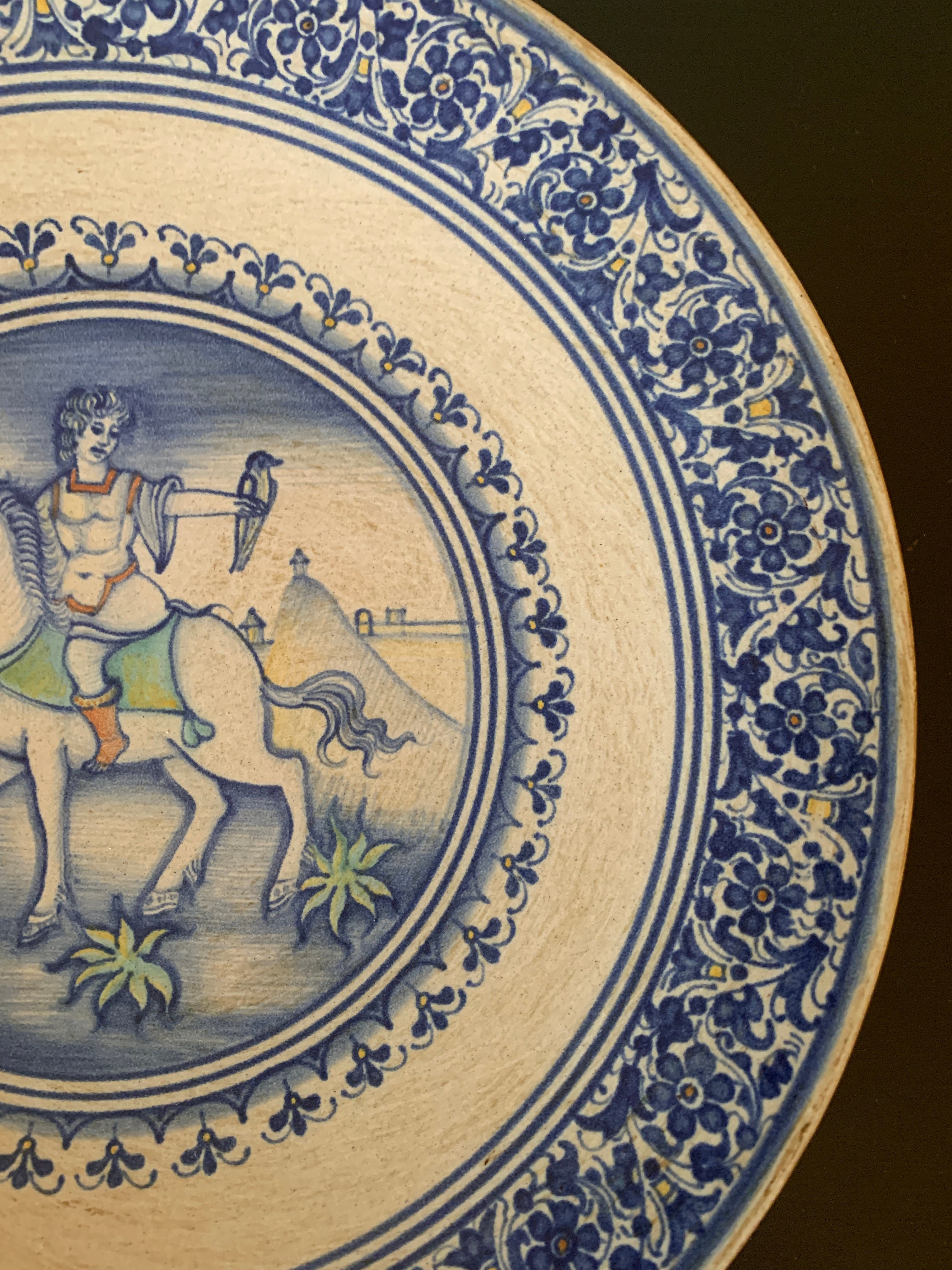 Italian Provincial Deruta Hand Painted Faience Allegorical Pottery Wall ...