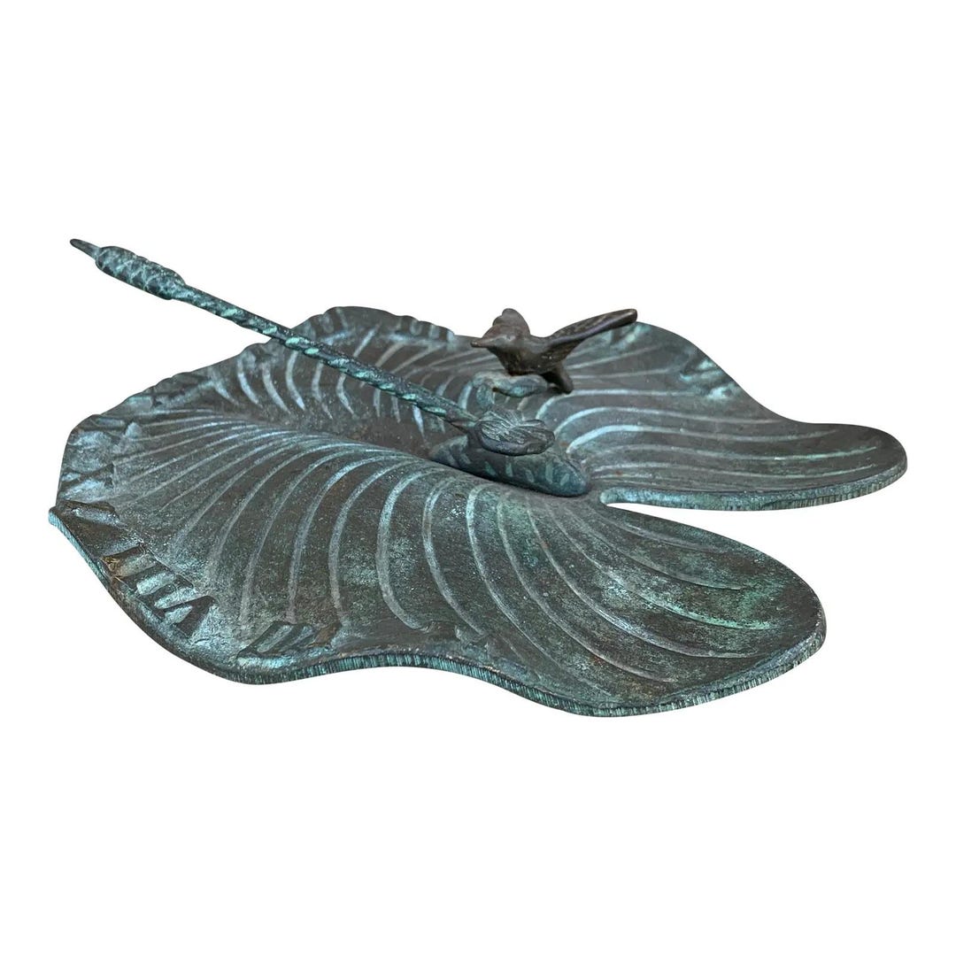 Vintage English Country Green Cast Iron Hummingbird and Dragonfly ...
