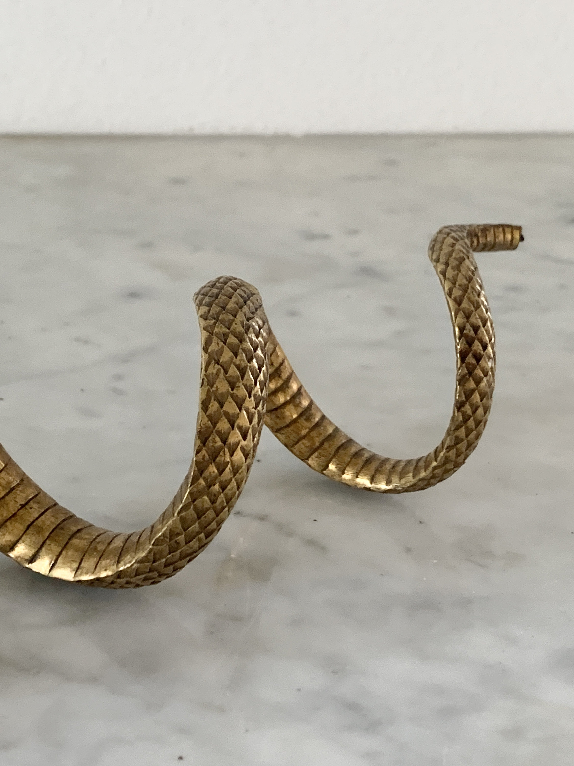 Vintage Cast Brass Coiled Serpent Snake - Etsy