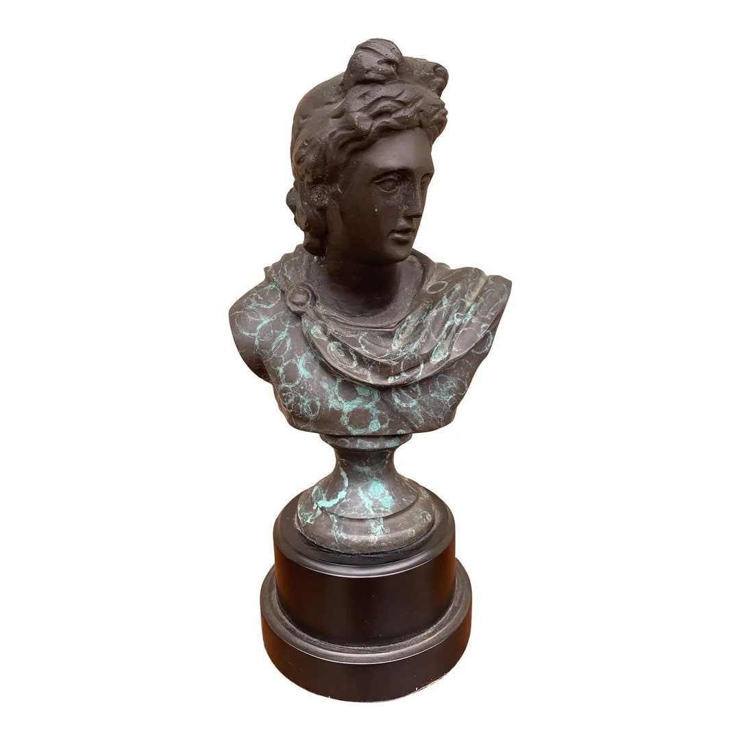 Classical Brass Verdigris Bust of Mythological Apollo Belvedere ...