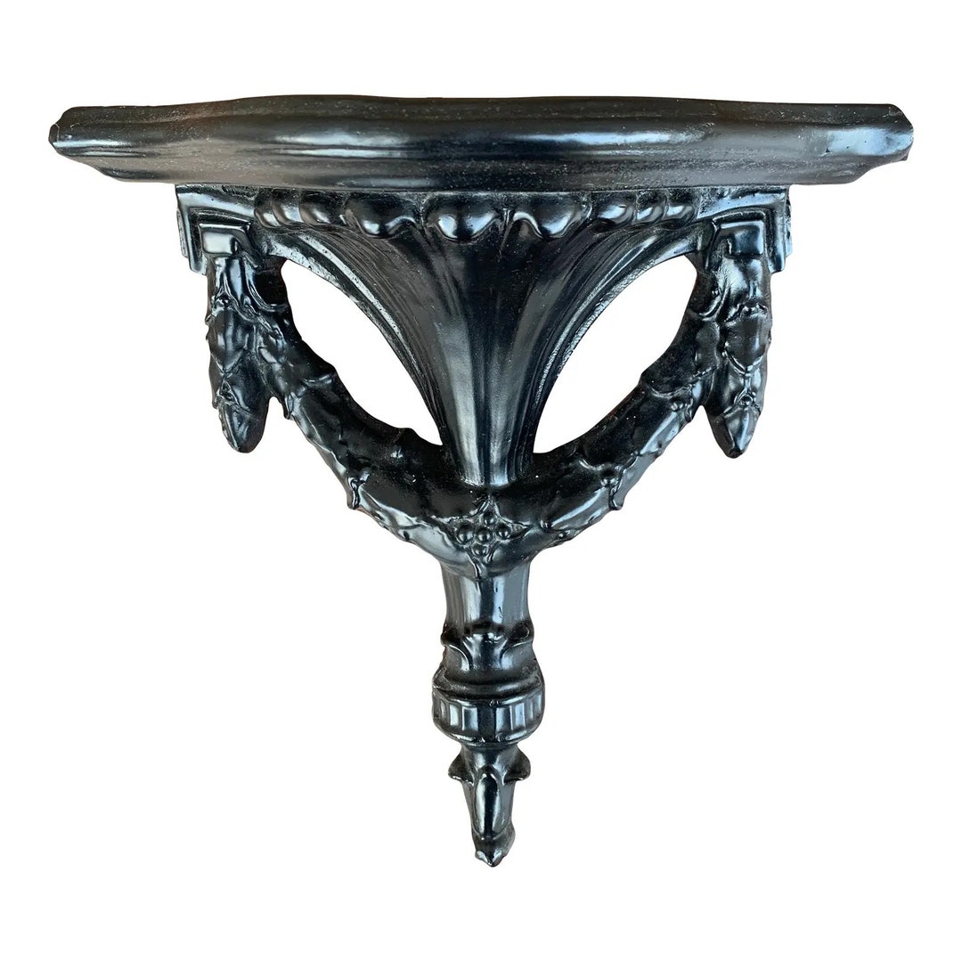 Regency Black Wall Sconce Shelf - Etsy