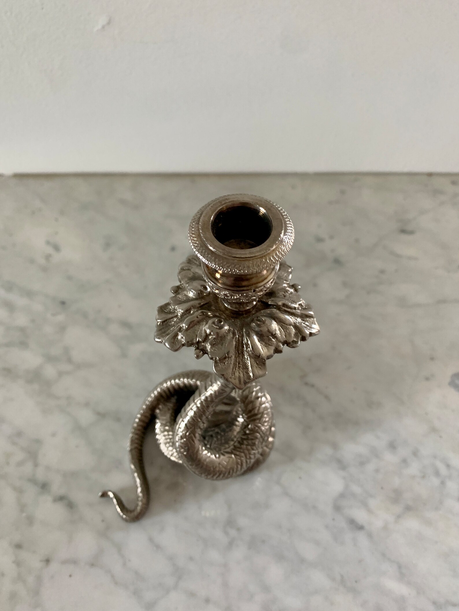Vintage Silver Serpent Snake Candle Holder - Etsy