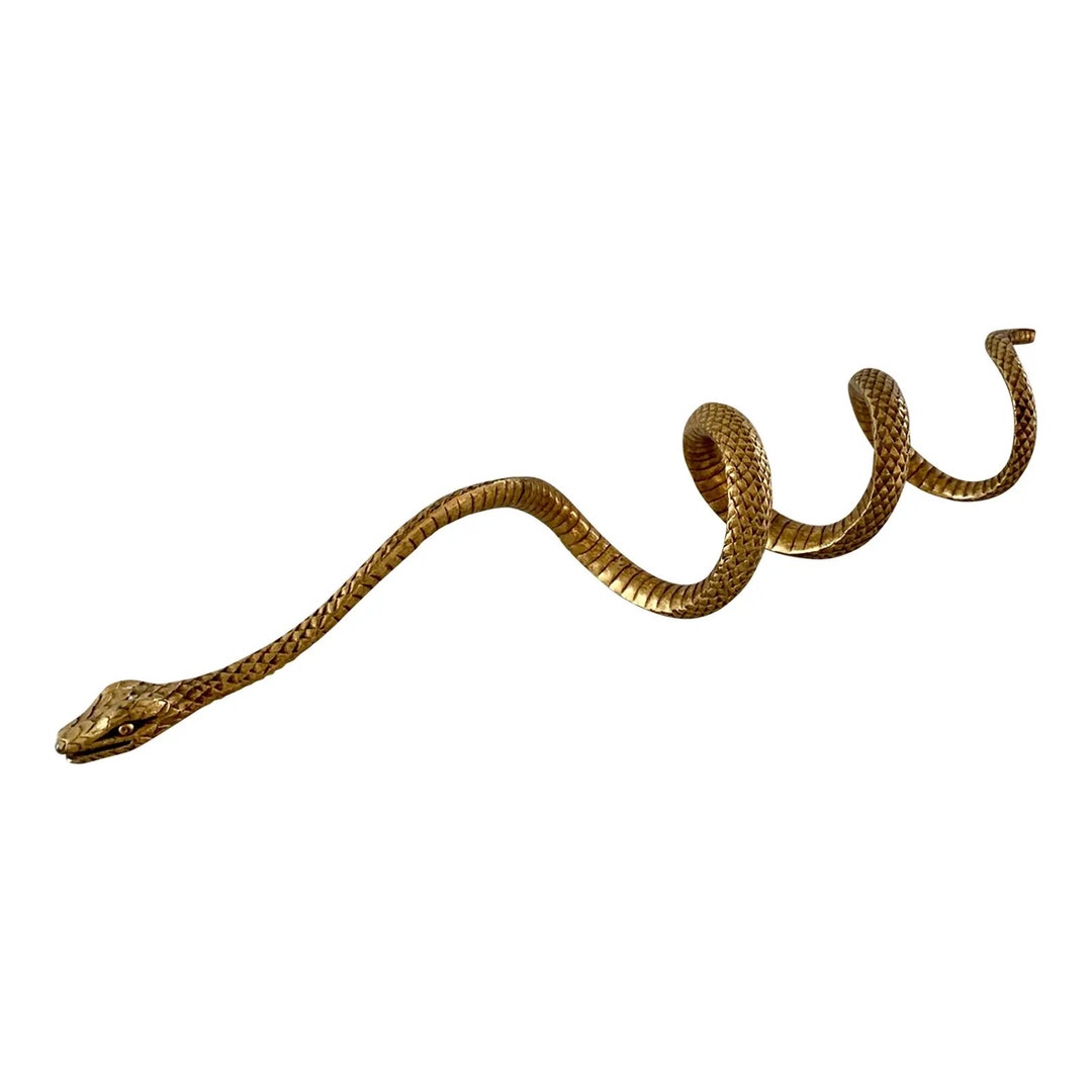 Vintage Cast Brass Coiled Serpent Snake - Etsy