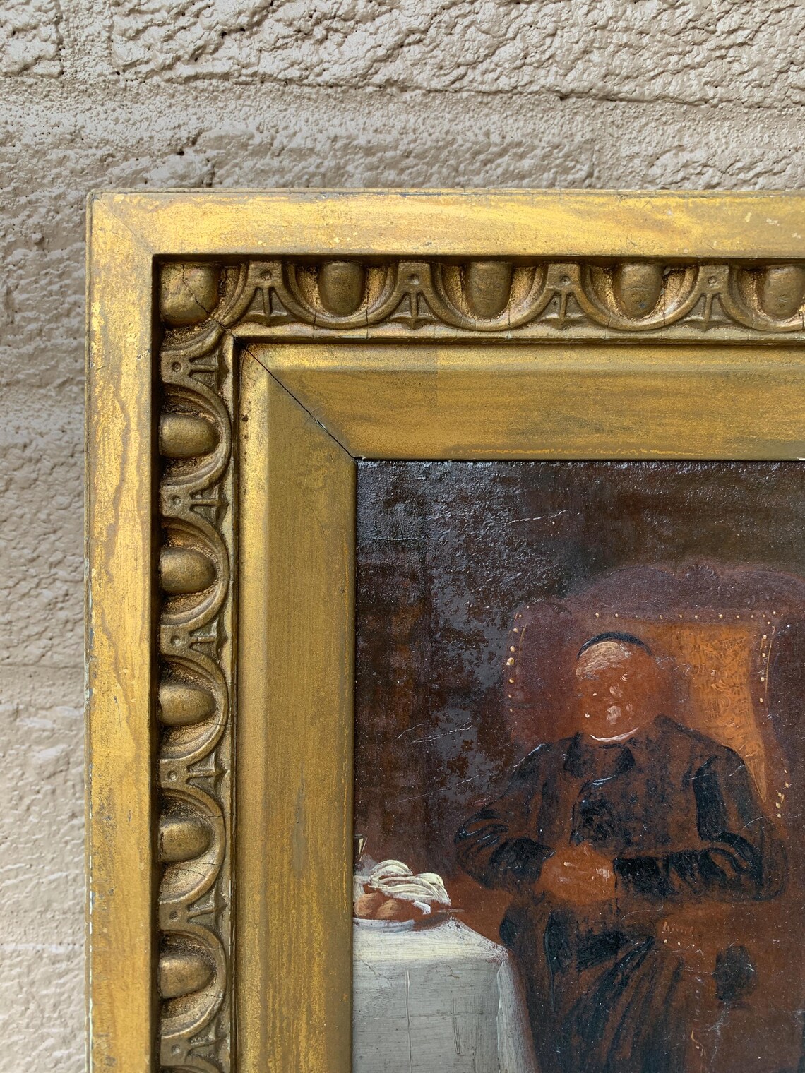Antique Hand Painted Framed Oil on Canvas of a Priest, Late 19th ...
