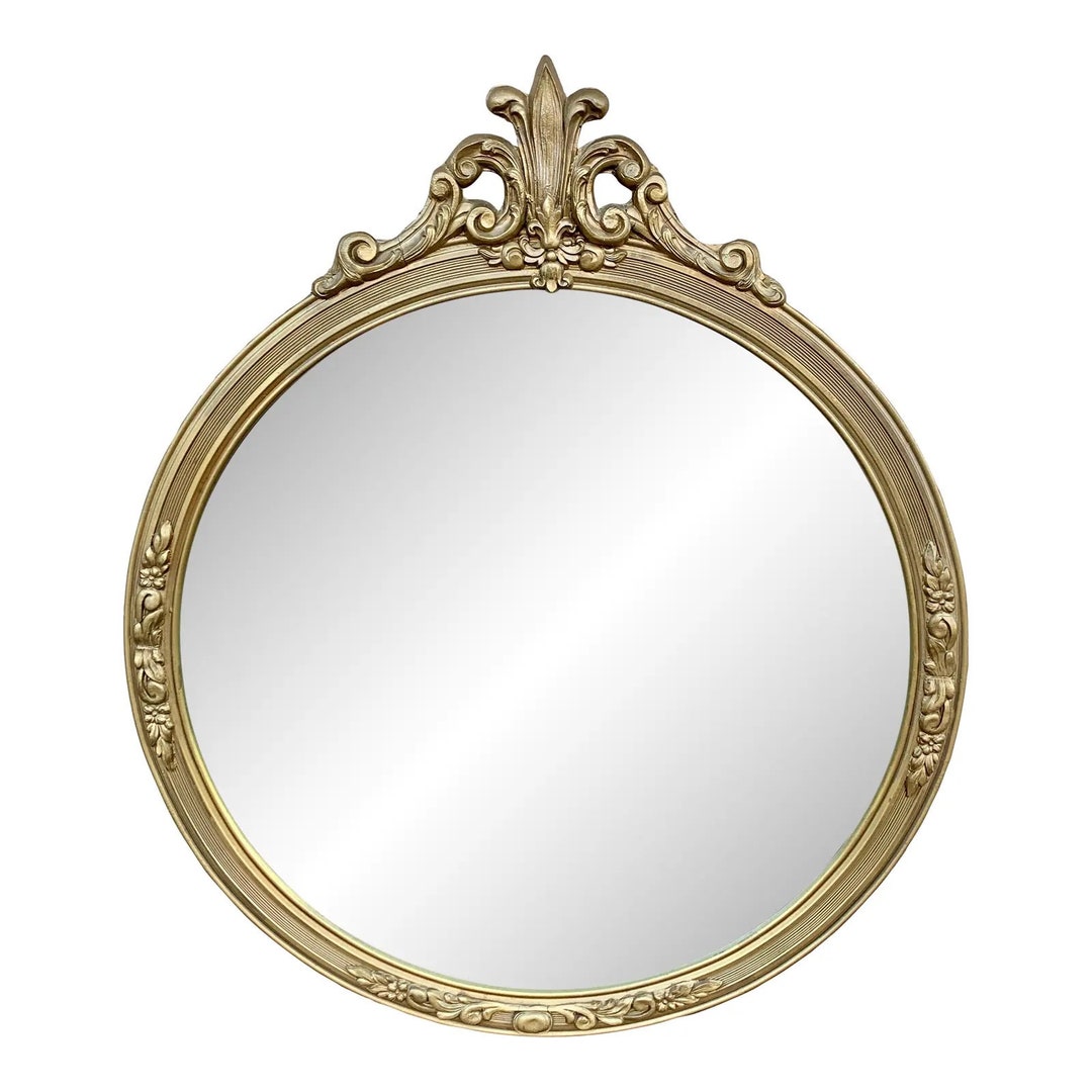 Antique French Provincial Round Giltwood Mirror, Circa 1920s - Etsy
