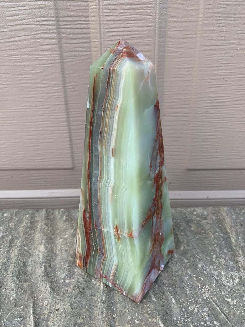 Neoclassical Solid Marble Onyx Green and Brown Obelisk - Etsy