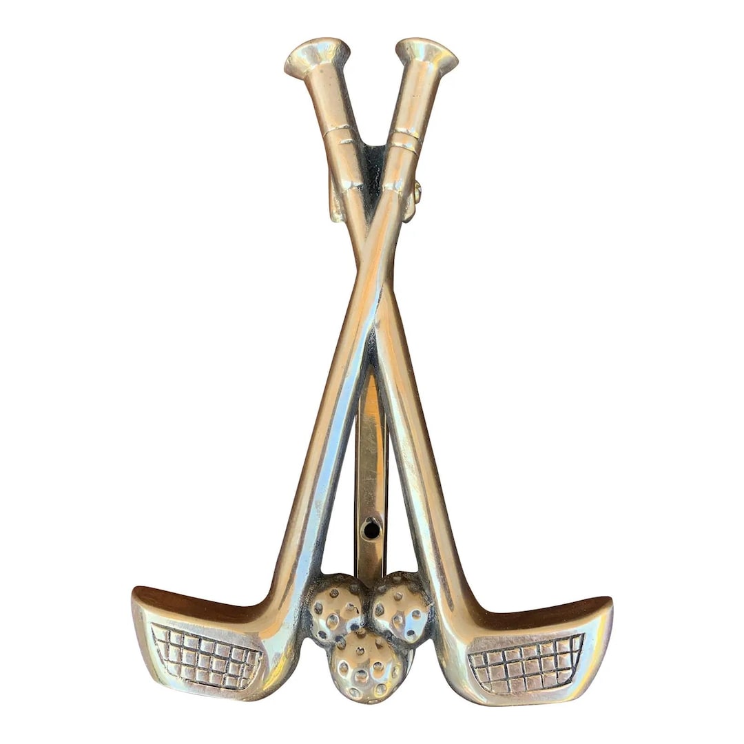 Vintage Cast Brass Double Golf Club Door Knocker - Etsy