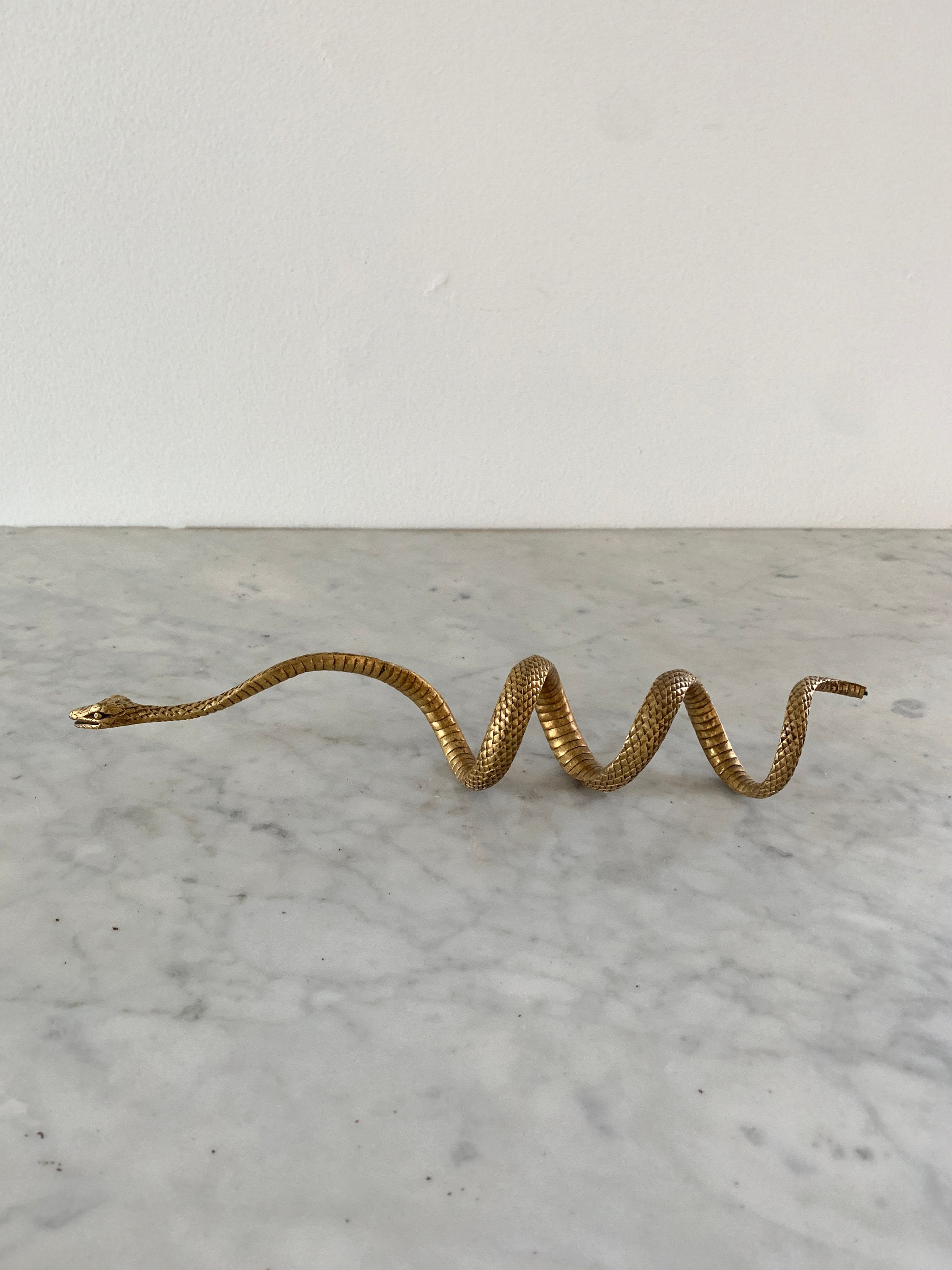 Vintage Cast Brass Coiled Serpent Snake - Etsy